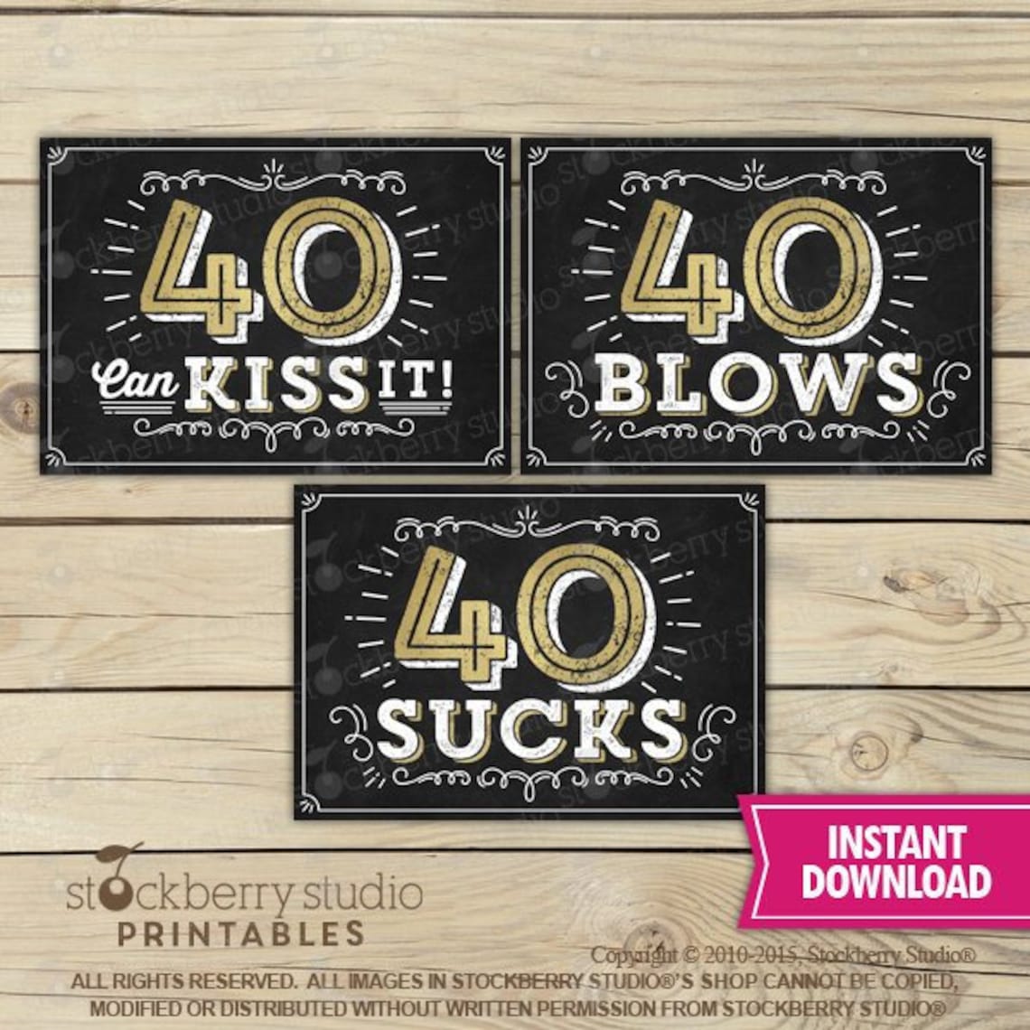 40th Birthday Signs Printable 40th Birthday Party 40th | Etsy