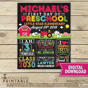 Girl First Day of School Sign Princess Back to School Sign Pink Gold ...