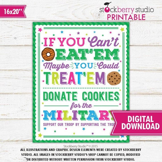 If You Can't Eat'em Treat'em Donate Cookies for Military Troops Cookie ...