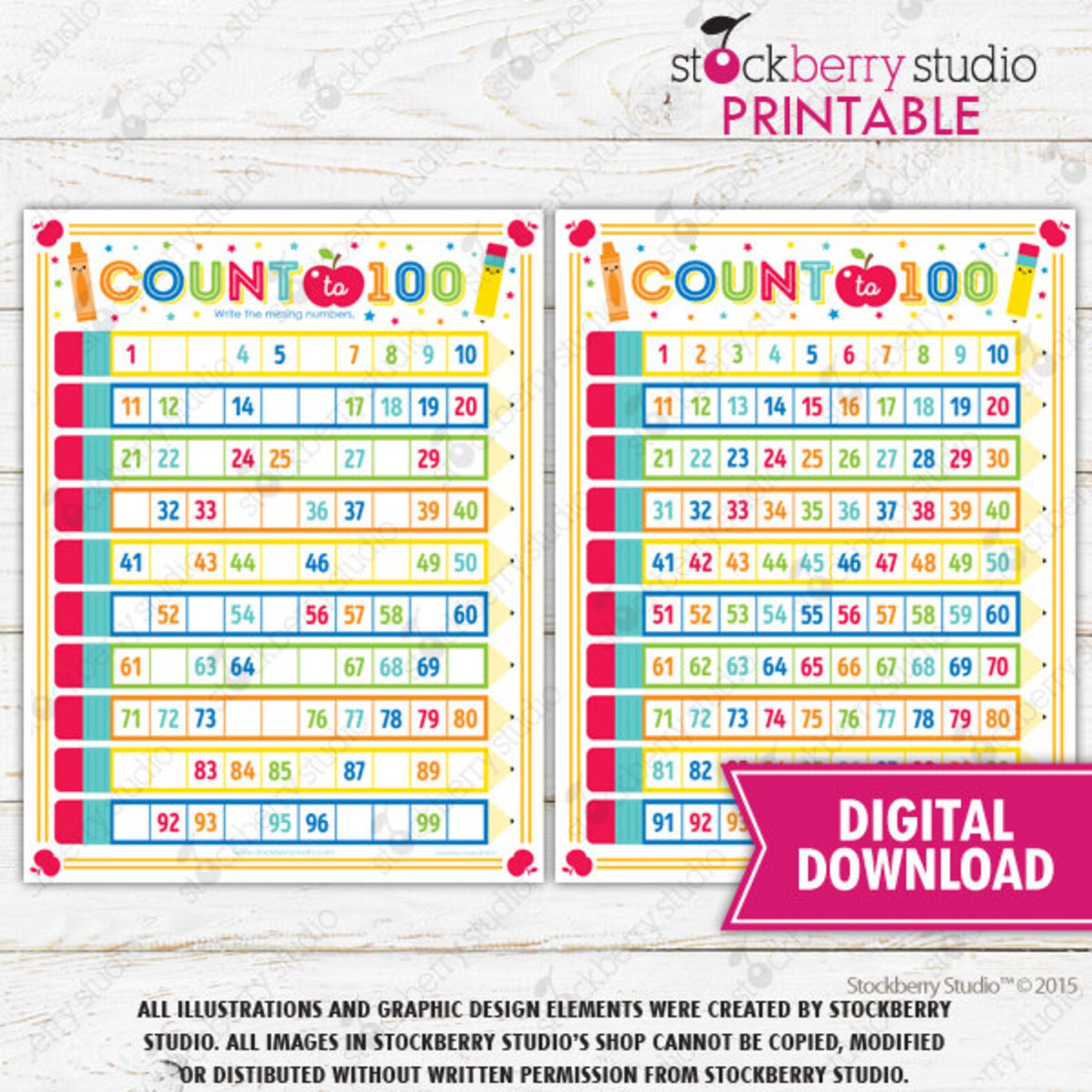 Addition Subtraction Hundreds Chart 1st Grade Math Count to | Etsy