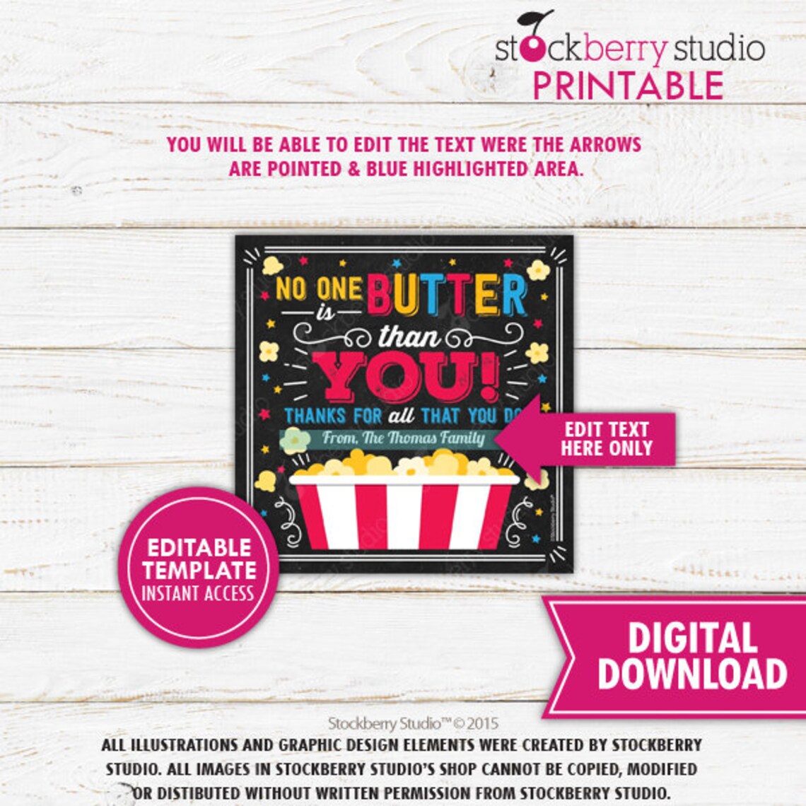 Popcorn Tag No One is Butter Than You Teacher Appreciation Tag - Etsy