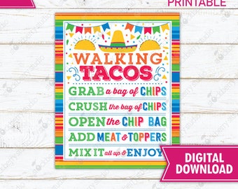 Printable WALKING TACOS Sign, Instant Download, 8x10, Digital PDF ...
