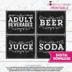 Juice Bar Sign Juice Sign Printable Instant Download Drink Station Sign ...