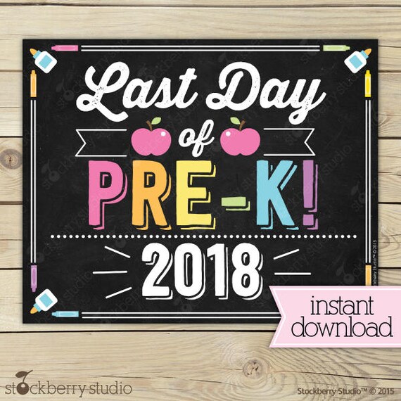 Items similar to Girl Last Day of Pre-K - Last Day of School Printable ...
