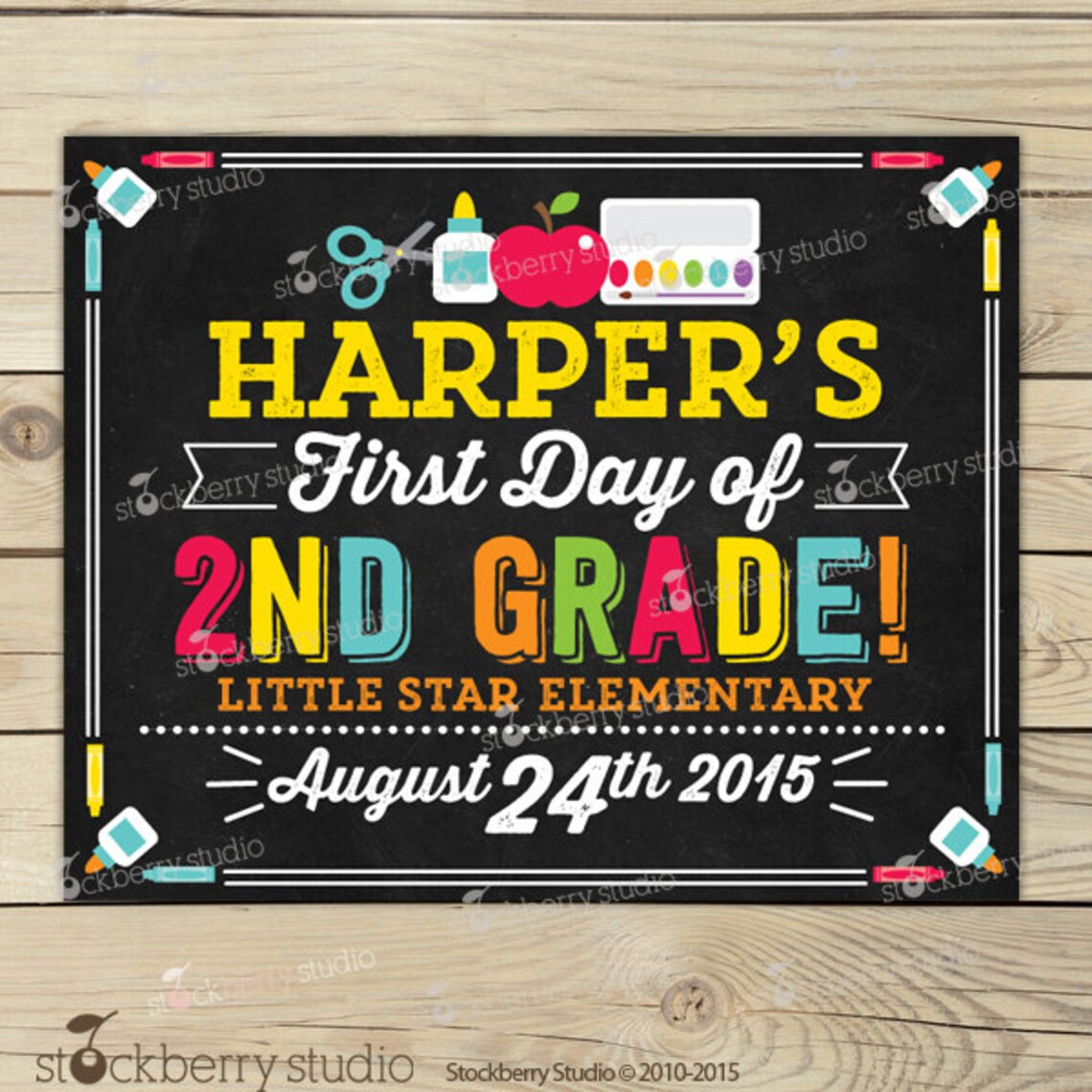 First Day of 2nd Grade Chalkboard Sign Printable 1st Day of - Etsy