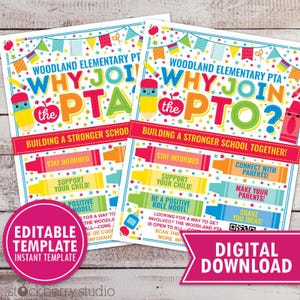 Why Join the PTO PTA Infographic Flyer Printable School Volunteer ...