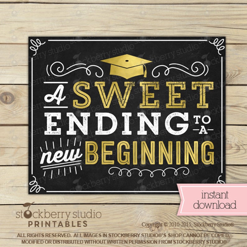 A Sweet Ending to a New Beginning Sign Graduation Candy - Etsy