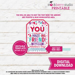 Valentine Maze Gift Tag Printable You Are an A-maze-ing Friend ...