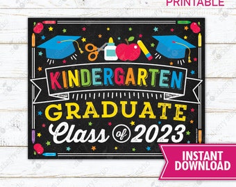 Last Day of Kindergarten Sign PRINTABLE, Last Day of School Sign 11x14 ...