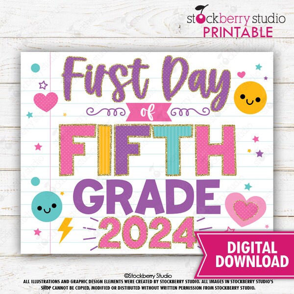 5th Grade Sign - Etsy