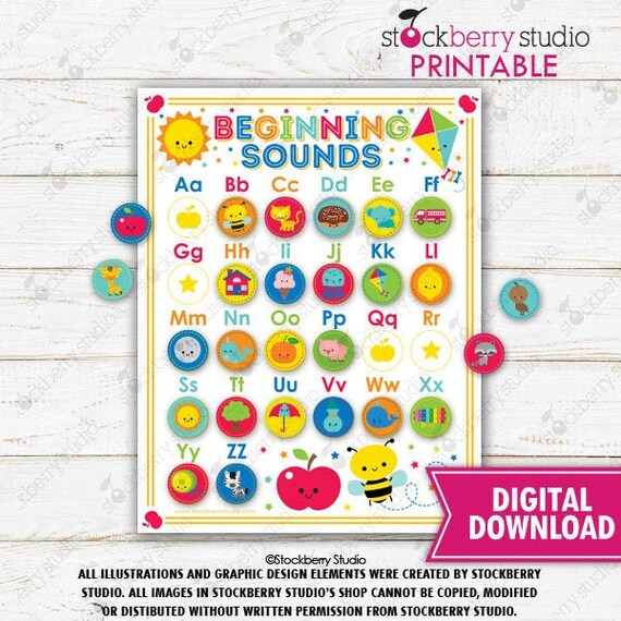 Beginning Sounds Alphabet Game Learning Alphabet Matching Busy | Etsy