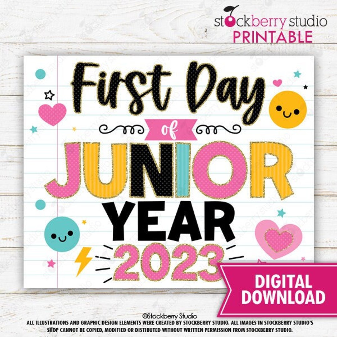 First Day of Junior Year Sign Girl 1st Day of 11th Grade - Etsy