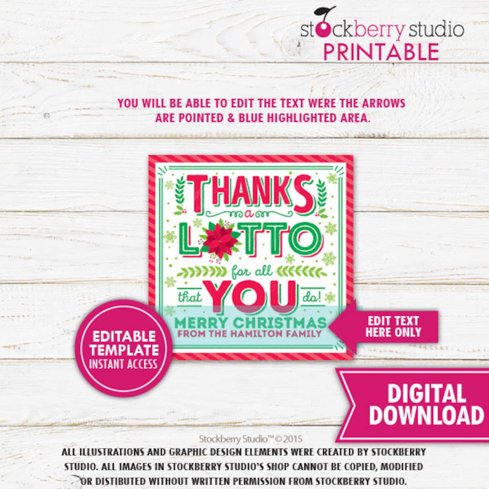 Christmas Lottery Gift Tag Thanks A Lotto for All That You Do - Etsy