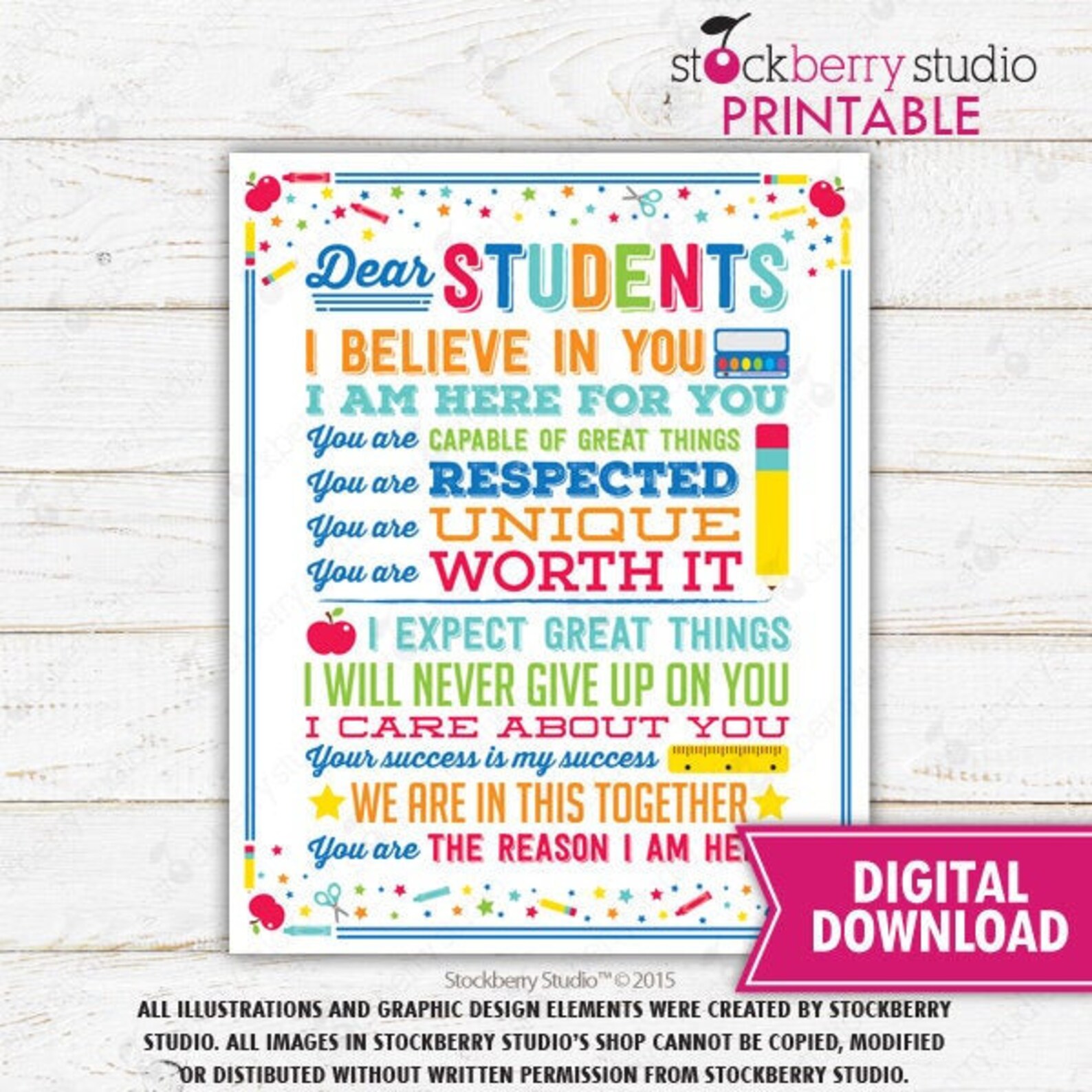 Teacher Classroom Decor Dear Students Classroom Rules - Etsy