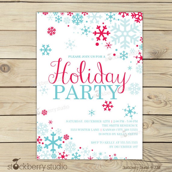 Items similar to Holiday Party Invitations - Winter Holiday Party ...