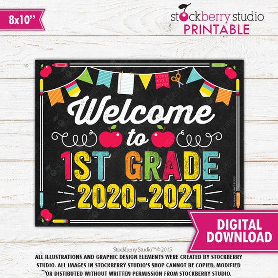 Welcome to 1st Grade Sign First Grade Teacher Sign Printable 1st Grade ...