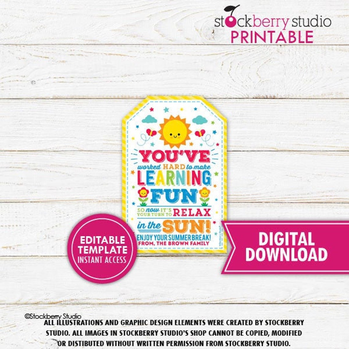 Teacher Gift Tag Summer Gift Tags Kids Teacher Appreciation | Etsy