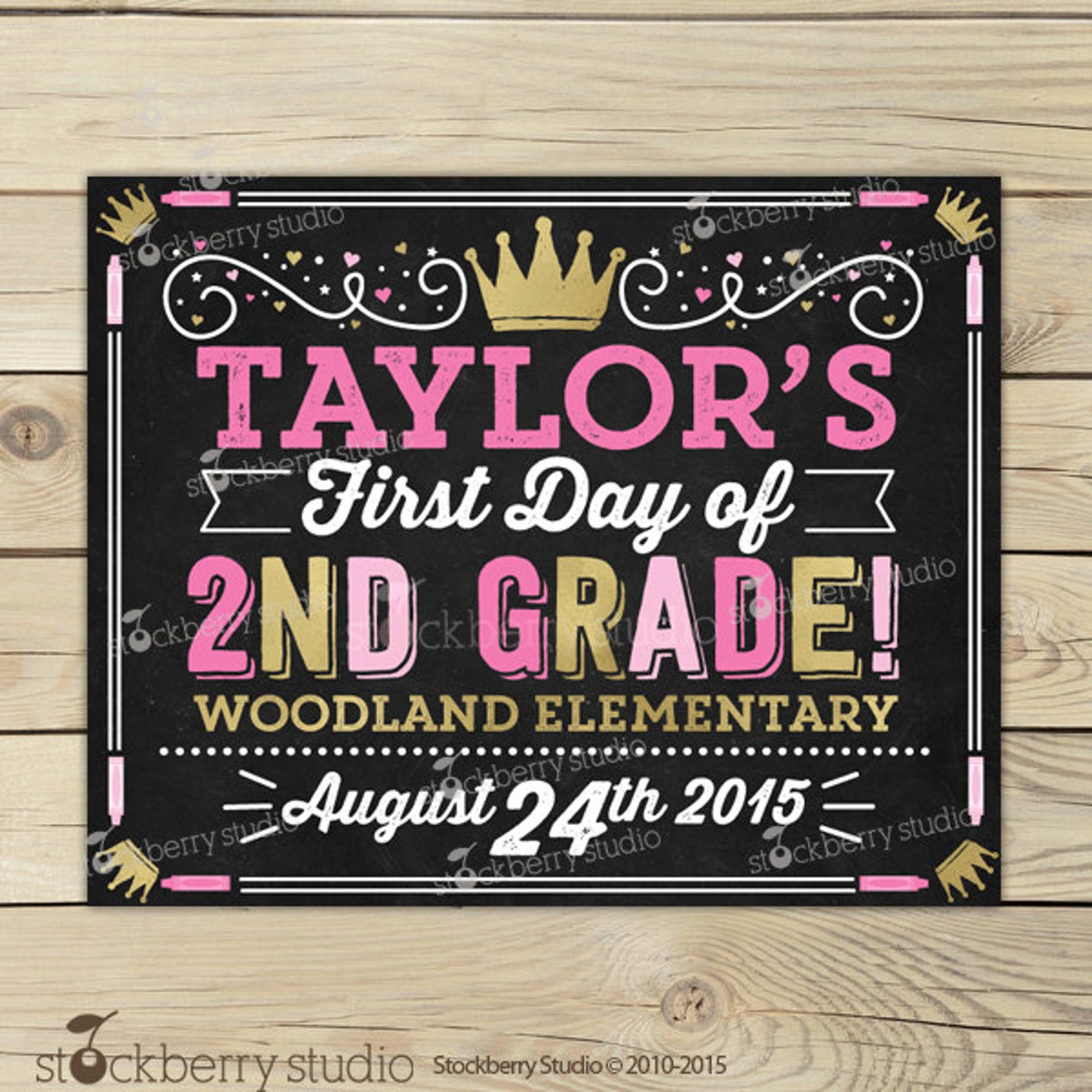 First Day of 5th Grade Sign Printable Girl 1st Day of 5th - Etsy
