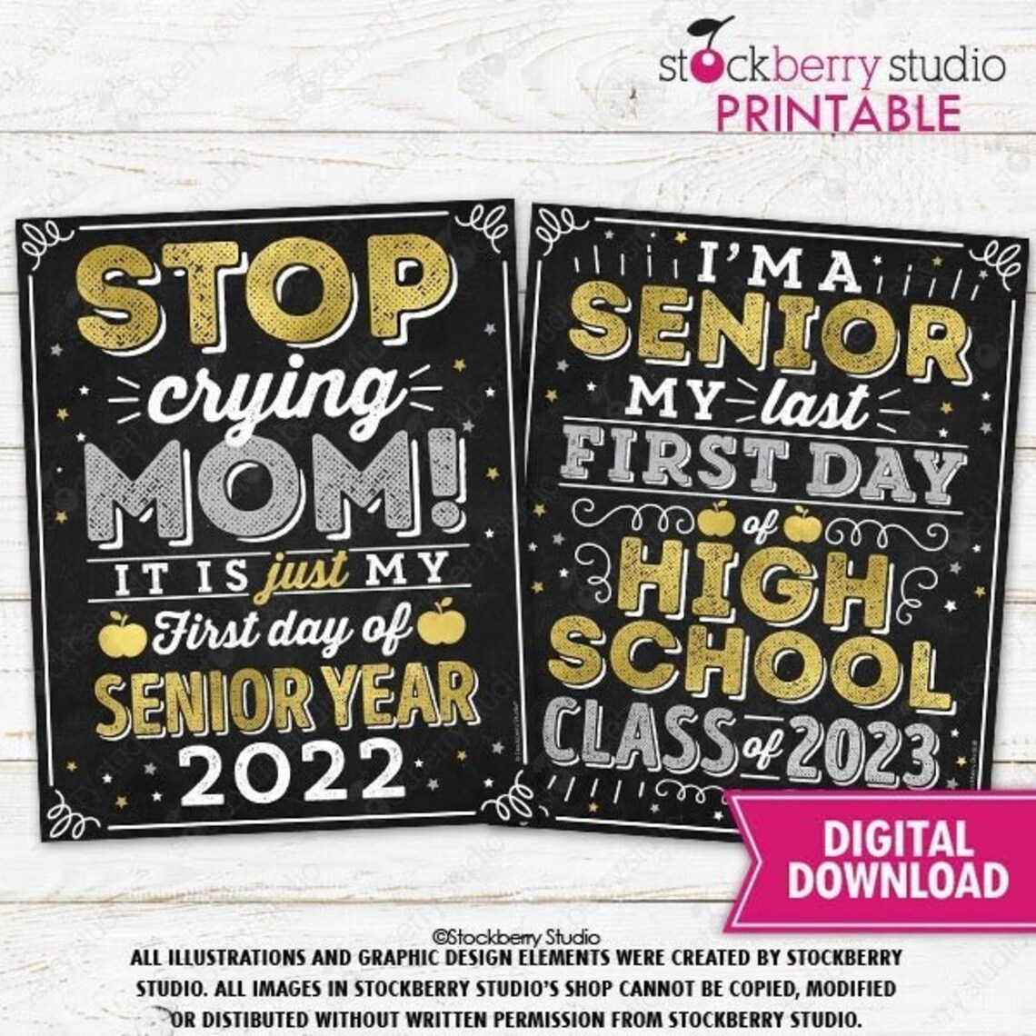 First Day of Senior Year Sign Printable First Day of 12th - Etsy