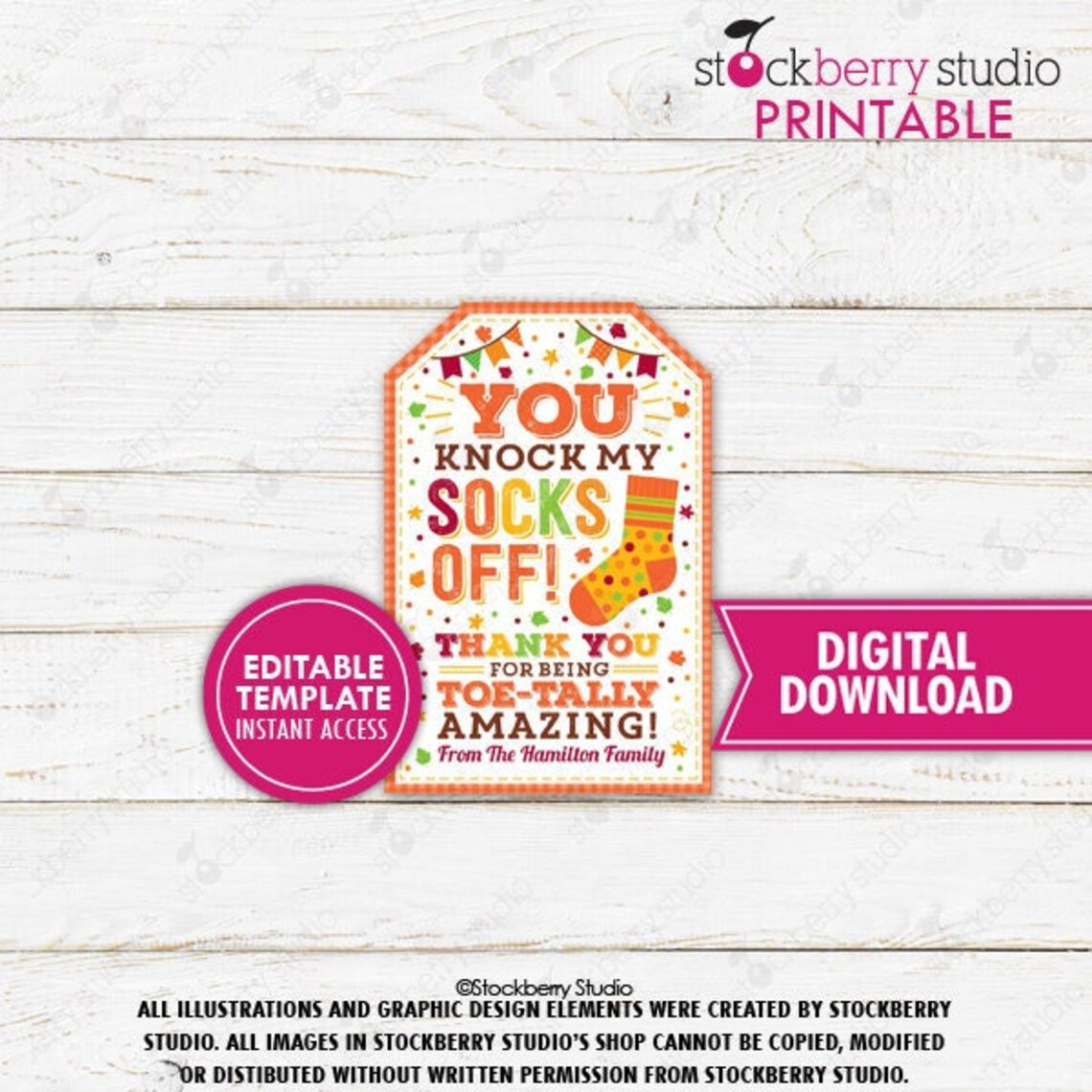 Fall Socks Gift Tag Printable Autumn Teacher Appreciation - Etsy