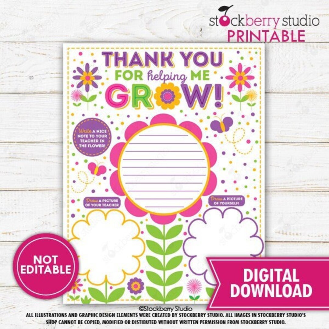 Flower Bloom Teacher Appreciation Week Printable Classroom All About My ...