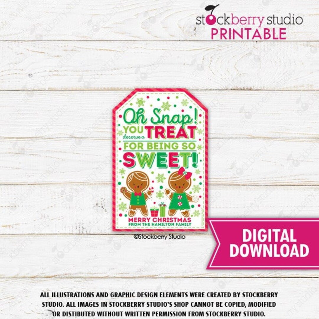 Christmas Cookie Gift Tag Candy Chocolate Cake Funny Holiday - Etsy