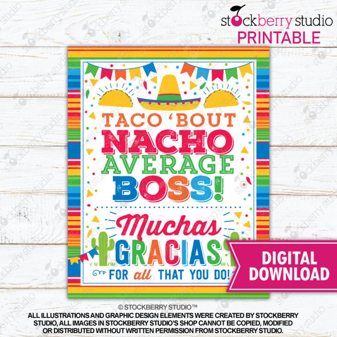Nacho Average Boss Sign Printable Boss Fiesta Sign Fiesta Décor Fiesta ...