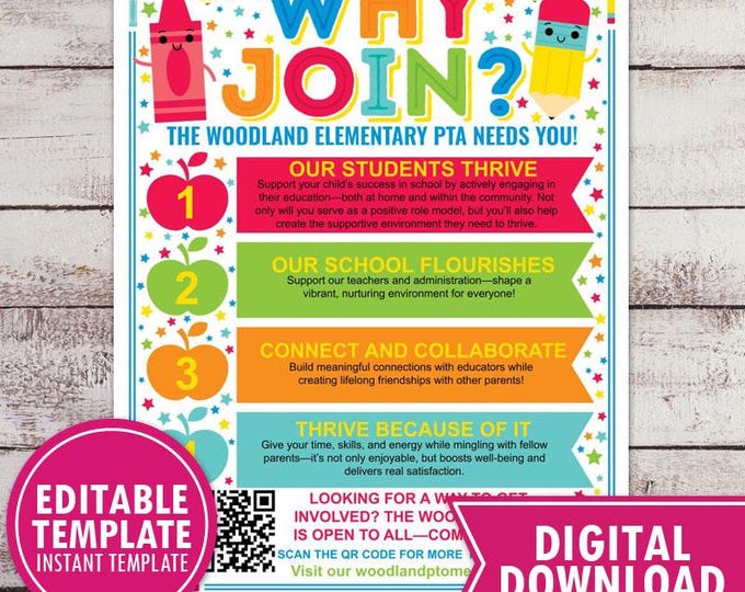 Why Join PTA Flyer Why Join PTO Flyer Editable Pto Template Pta ...