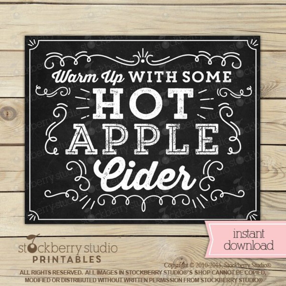 Apple Cider Sign Apple Cider Bar Sign Printable Apple - Etsy