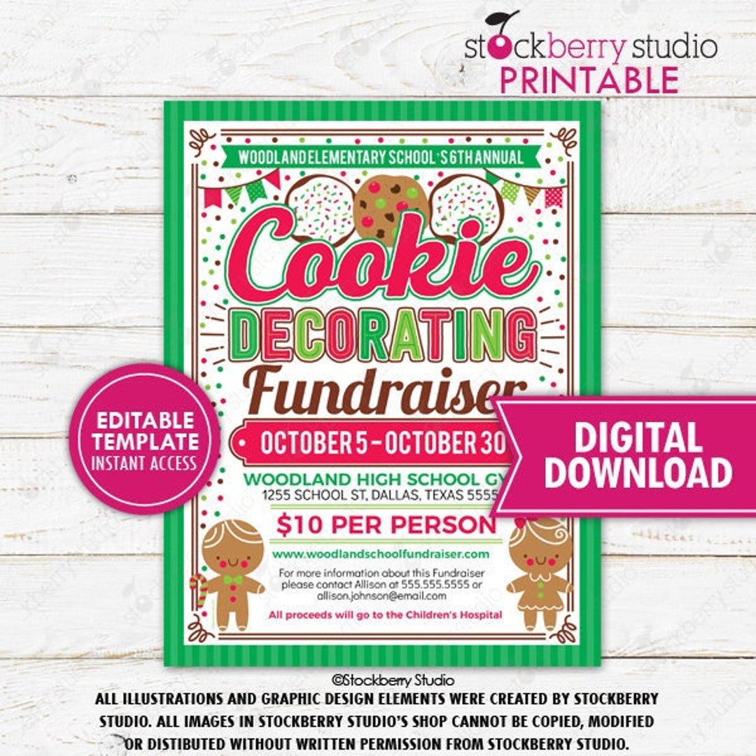 Christmas Cookie Decorating Fundraiser Flyer Printable Community ...