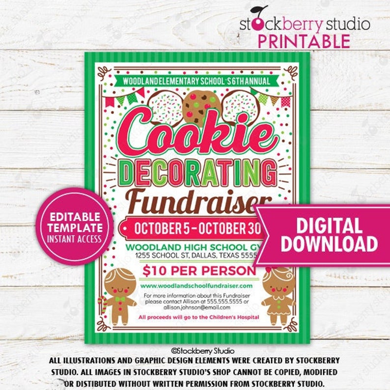 Christmas Cookie Decorating Fundraiser Flyer Printable Community ...