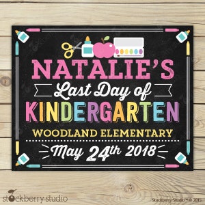 Last Day of School Sign Printable Last Day of Preschool Sign Last Day ...