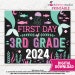 Mermaid First Day of 3rd Grade Sign Instant Download Girl First Day of ...