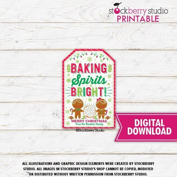 Christmas Gift Tags Bakery Holiday Treat Label Cake Candy Cookie Pie ...