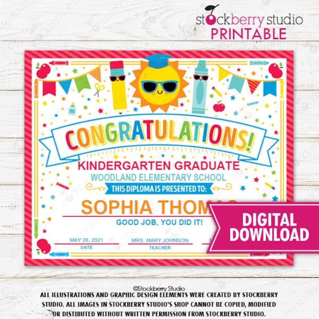 Graduation Diploma Certificate Printable Future is so Bright Last Day ...