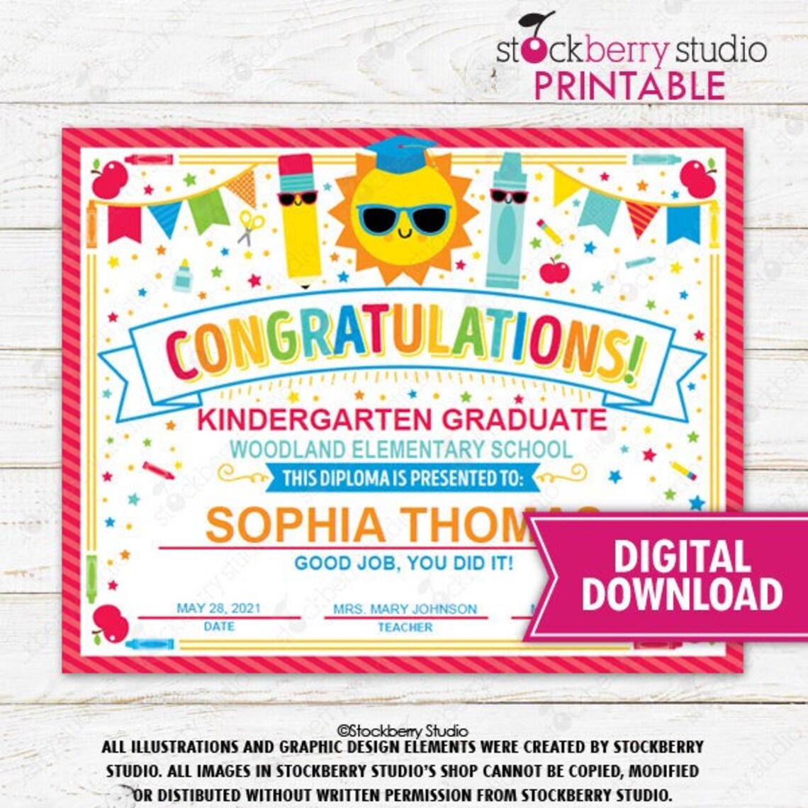 Graduation Diploma Certificate Printable Future is so Bright - Etsy