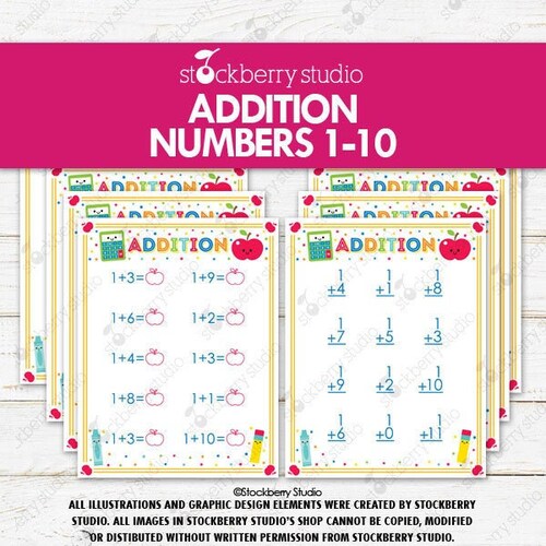 Number Line Math Addition Printable Kindergarten 1st Grade - Etsy