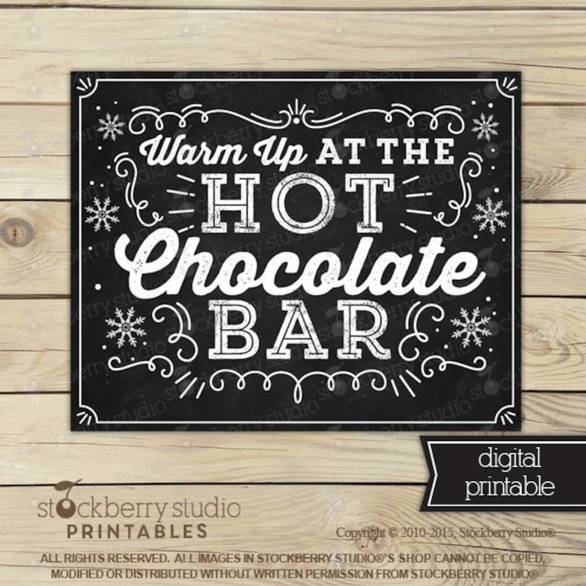 Hot Chocolate Bar Sign Printable Hot Cocoa Bar Christmas - Etsy