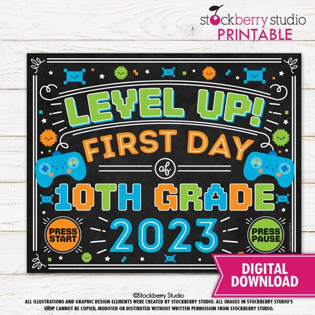 Video Game First Day of 10th Grade Sign Gamer First Day of - Etsy