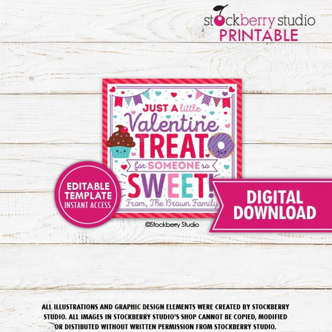 Valentine's Day Gift Tags Printable Valentine Treat for Someone so ...