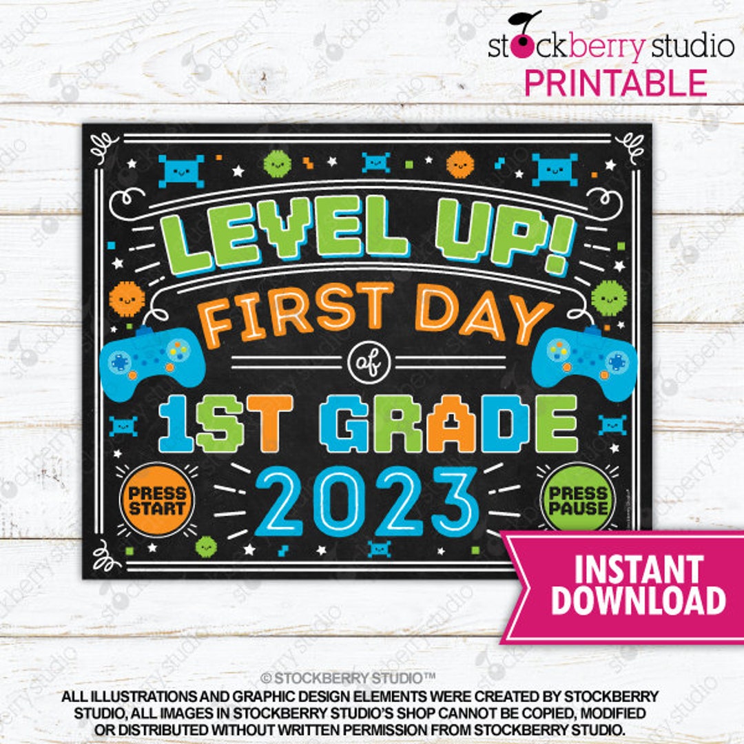 Video Game First Day of 1st Grade Sign Gamer First Day of - Etsy