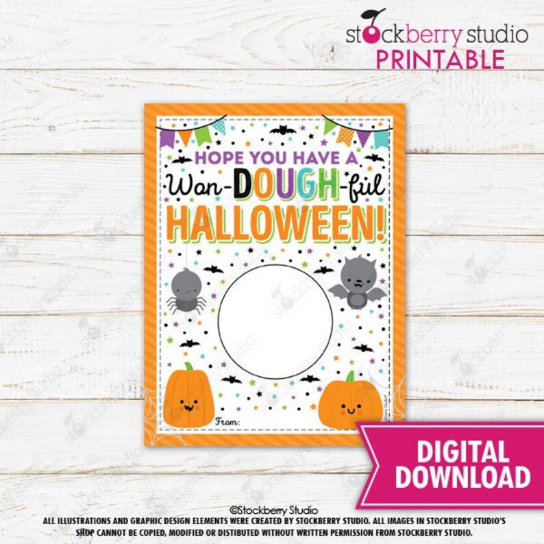 Halloween Play Dough Card Printable Have a Doughlightful Halloween Tag ...
