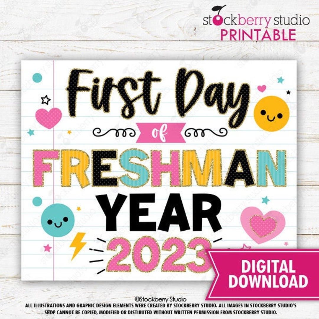 First Day of Freshman Year Sign Girl 1st Day of 9th Grade - Etsy