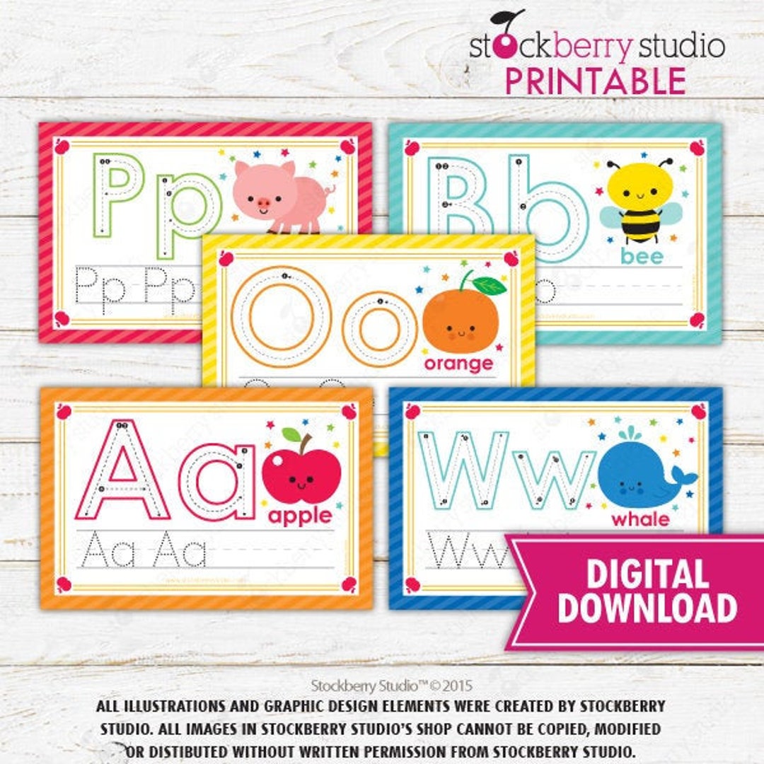 Alphabet Flashcards Homeschool Printable Play Dough Mats ABC Cards ...