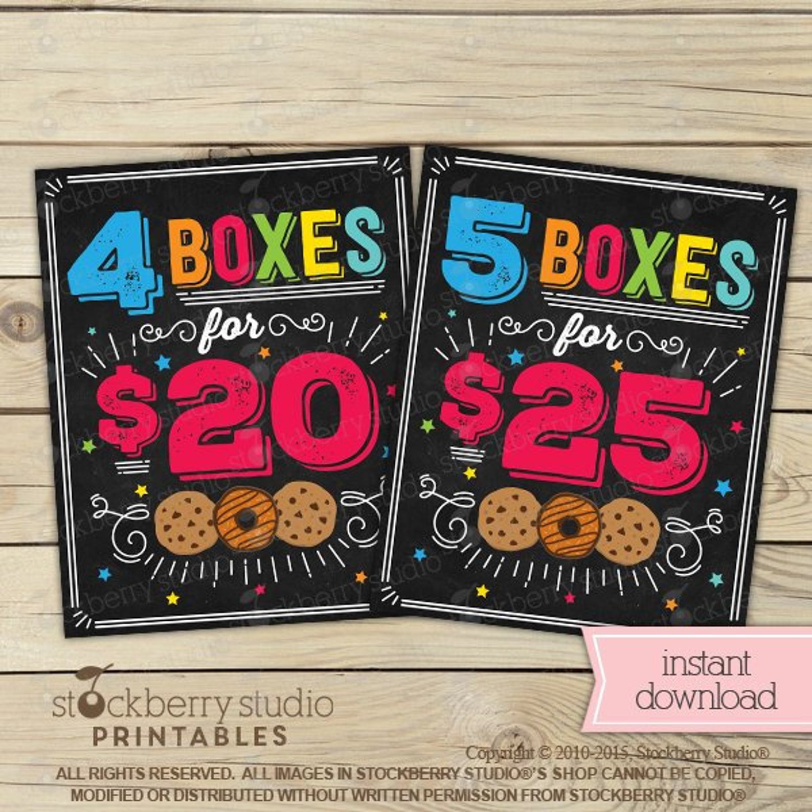 Cookie Booth Price Signs Cookie Booth Sales Poster Cookie - Etsy