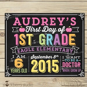 First Day of School Sign Unicorn Rainbow 1st Day of School Girl First ...