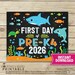 Shark First Day of Pre-k4 Sign Shark First Day of School Sign Printable ...