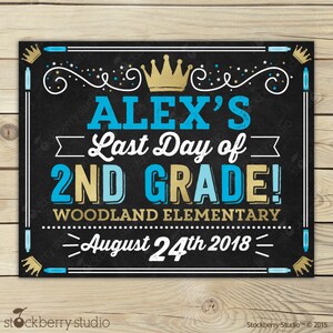 Girl Last Day of School Sign Printable Princess Last Day of School ...