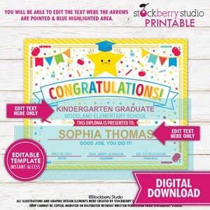 Reach for the Stars Graduation Certificate Graduate Diploma Printable ...