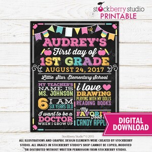 Back to School Sign First Day of School Sign Printable 1st Day of ...